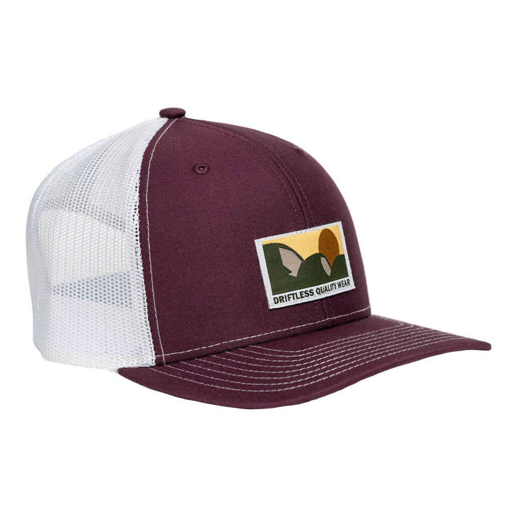 Backcountry Snapback - Maroon/White | Driftless Quality Wear